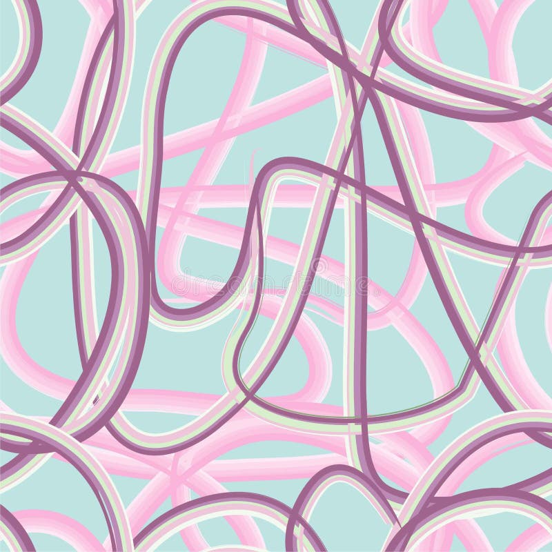 Cute Pink Abstract Lines Pattern Seamless Print Stock Vector ...