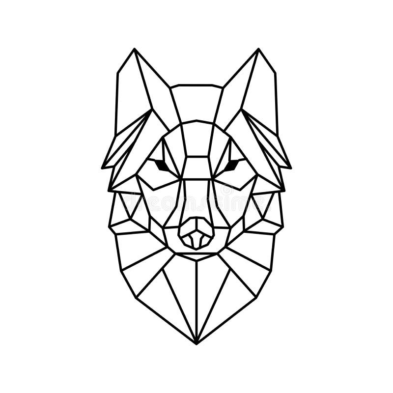 Low poly wolf drawing. stock vector. Illustration of texture - 138749248
