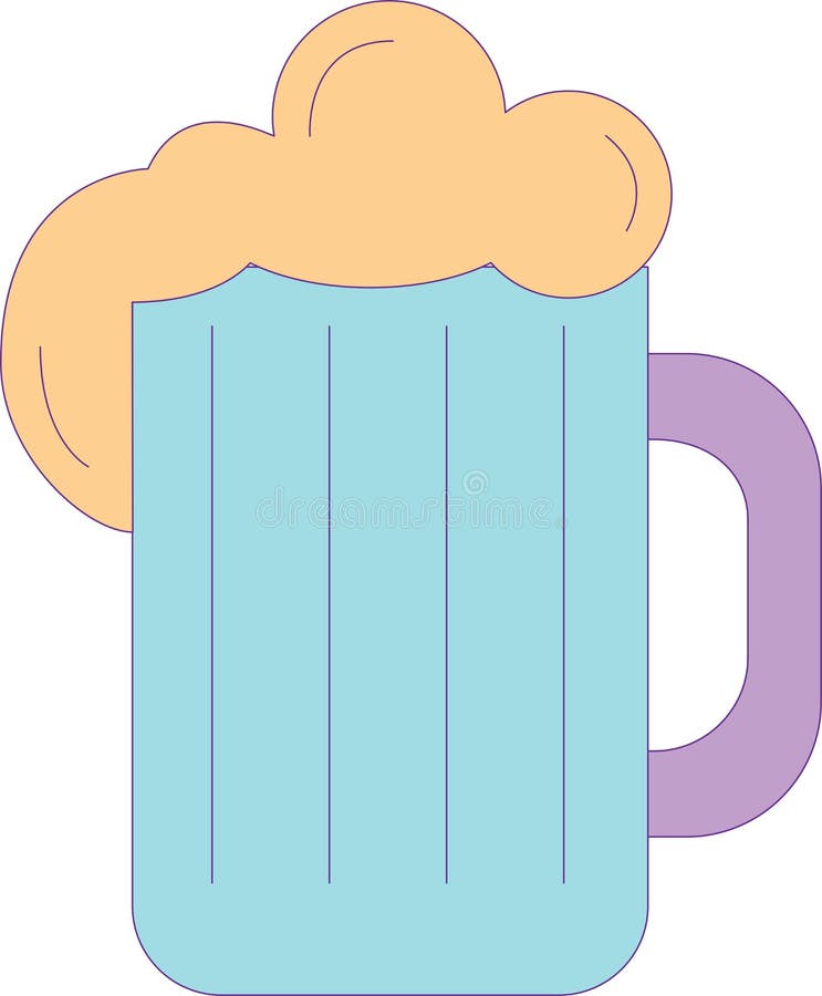Beer Jug, Beer Glass Colorful Illustration Stock Illustration ...