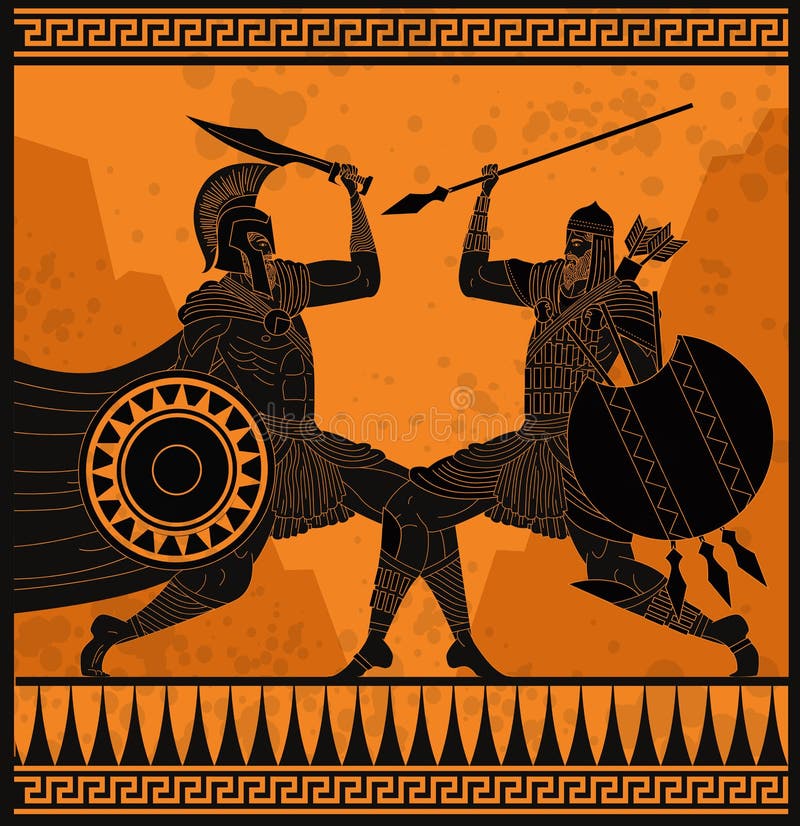 Orange and Black Greek Mythology Three Moirai Stock Vector ...
