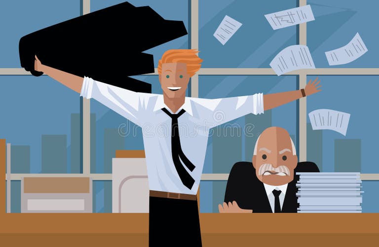 Happy Cartoon Businessman Throwing Papers Stock Illustrations – 19 ...