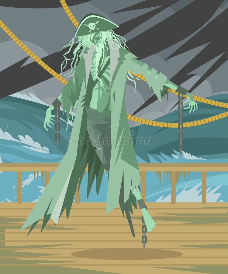 Flying Dutchman Ghost Dead Pirate Stock Vector - Illustration of ...