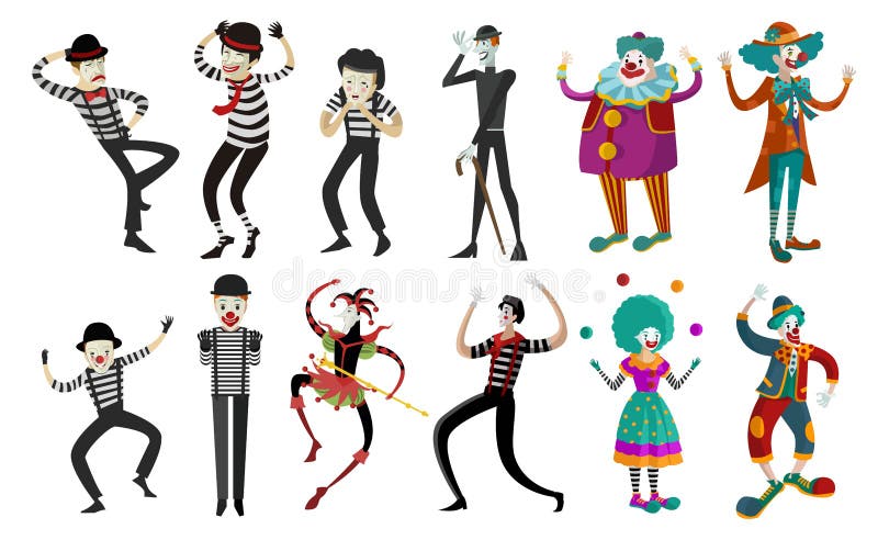 Mimes Stock Illustrations – 82 Mimes Stock Illustrations, Vectors ...