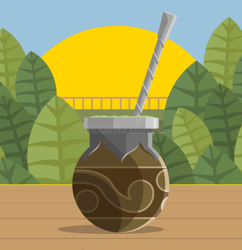 Traditional Yerba Mate Hot Beverage Stock Vector - Illustration of ...
