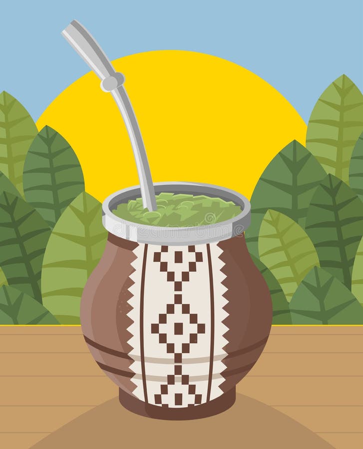 Hot Beverage Argentinian Yerba Mate Tea Stock Vector - Illustration of ...