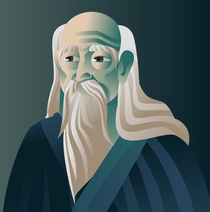 Great Chinese Old Wise Philosopher Thinker Stock Vector - Illustration ...