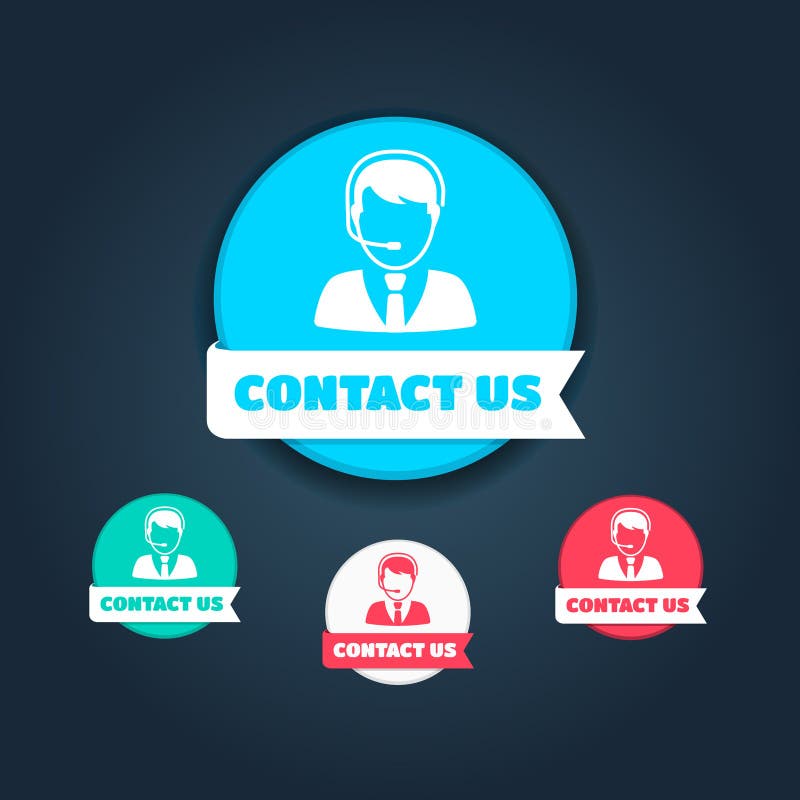 Contact Us Labels Vector stock vector. Illustration of internet - 200479541