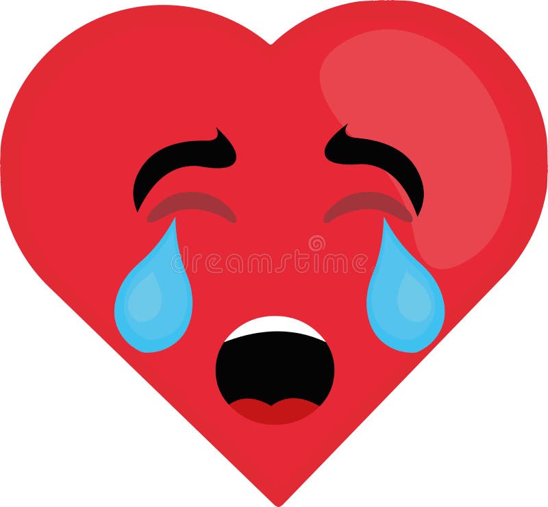 Heart cartoon crying stock vector. Illustration of funny - 228682465