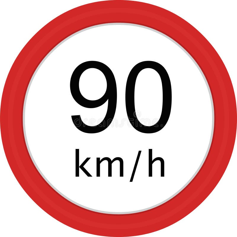 Limit speed 90km stock vector. Illustration of road - 229757488