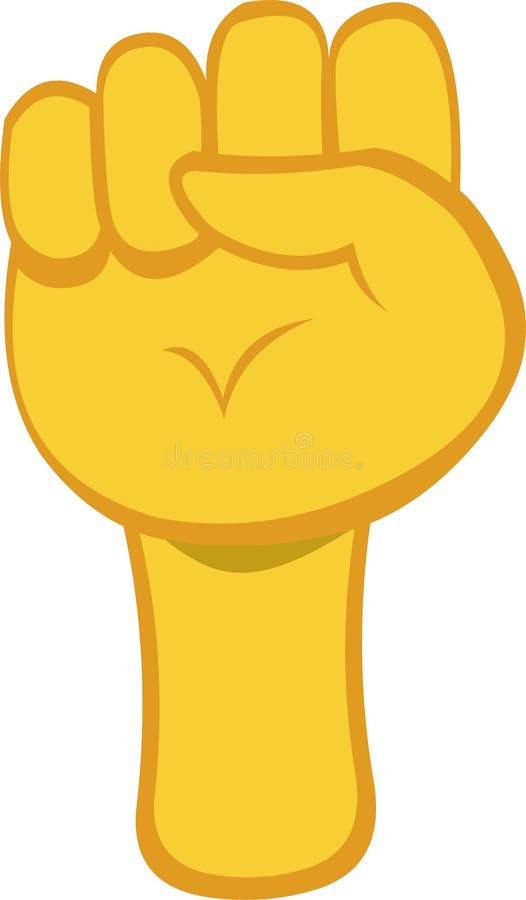 Hand yellow closed fist stock vector. Illustration of yellow - 229918107