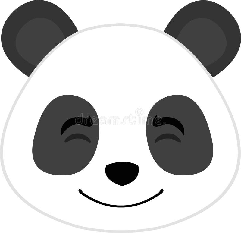 Panda Bear Thinking Expression Stock Vector - Illustration of head ...