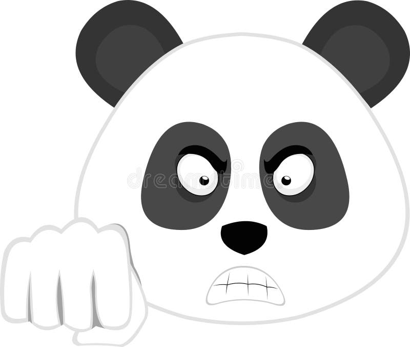 Panda bear head punch stock vector. Illustration of victory - 230906564