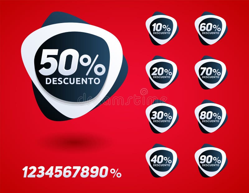 Descuento, Discount Spanish Text, Editable Online Sale. Stock Vector ...