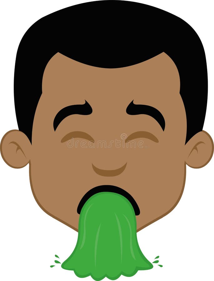 Vector Emoticon Head Man Vomit Stock Vector - Illustration of avatar ...