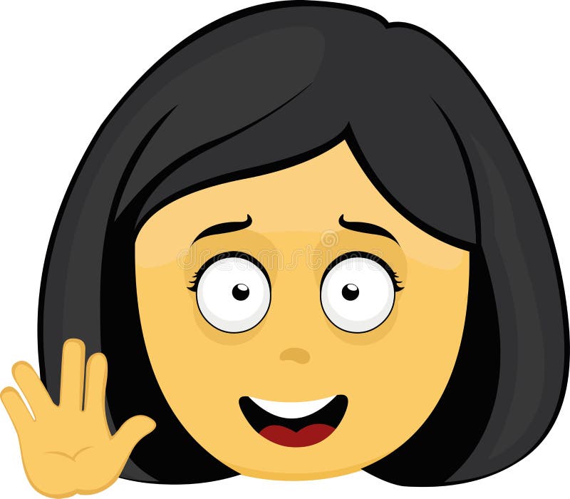 Vector Emoticon Girl Cartoon Hand Vulcan Salute Stock Vector ...