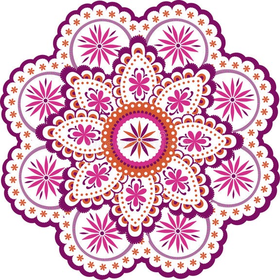 Beautiful magenta mandala stock vector. Illustration of indie - 275426767