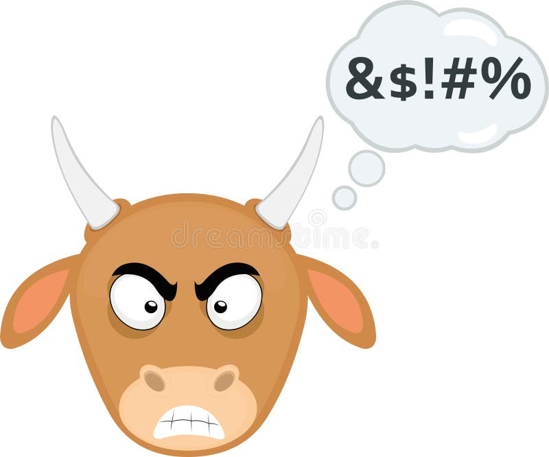 Angry Cow Head Thought Cloud Insult Stock Vector - Illustration of ...