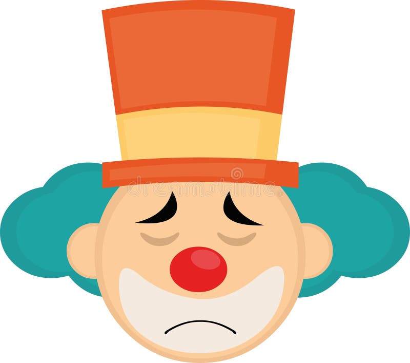 Head Clown Sad Expression Cartoon Stock Vector - Illustration of ...