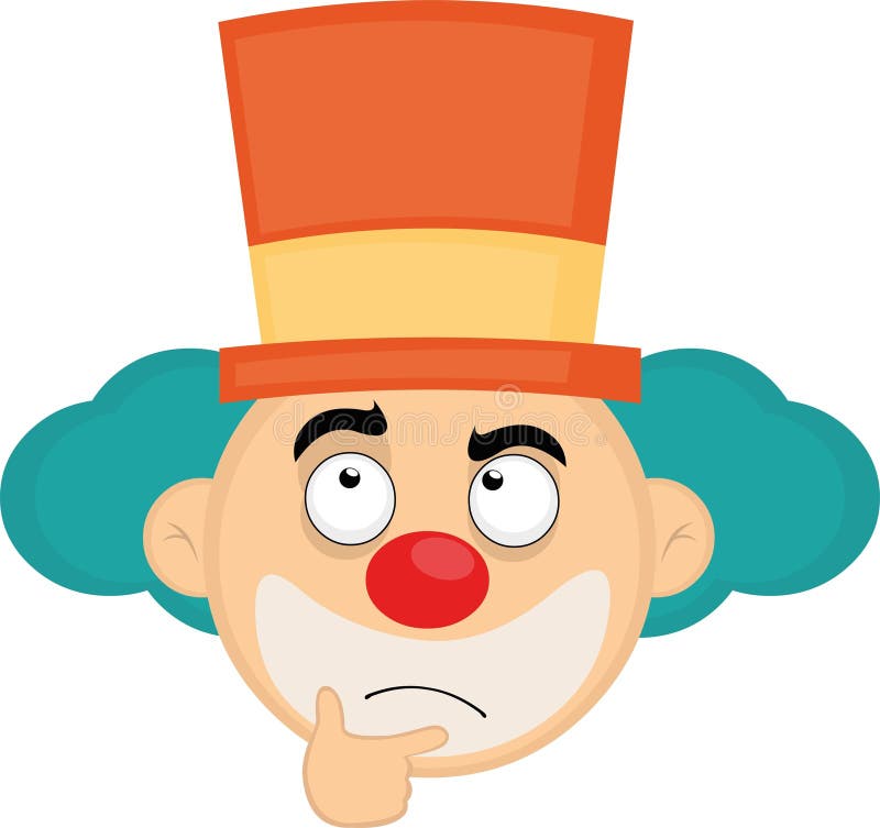 Head Clown Thinking Cartoon Stock Vector - Illustration of serious ...