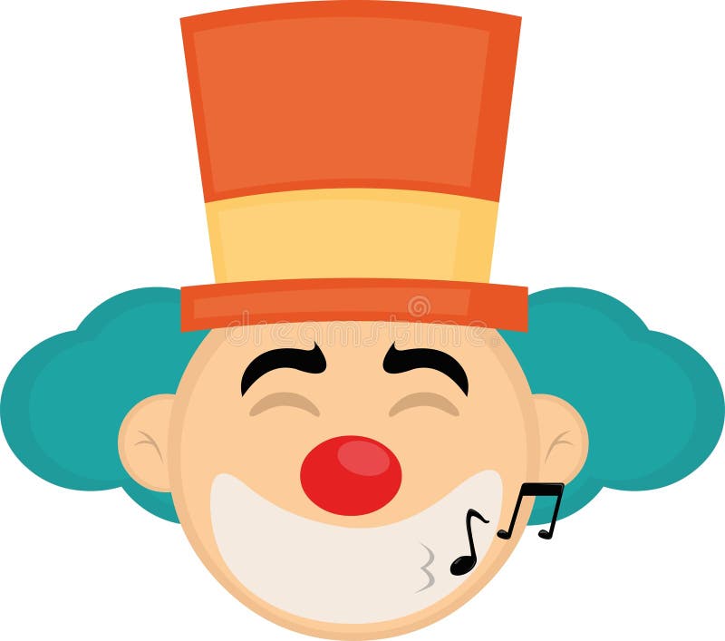 Head Clown Whistling Musical Notes Stock Vector - Illustration of notes ...