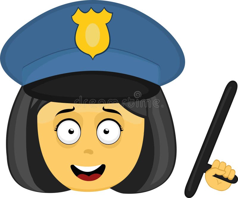 Female emoji police head stock vector. Illustration of cartoon - 327375958