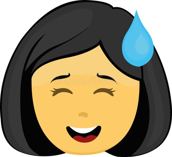 Emoji Woman Head Embarrassed Expression Stock Vector - Illustration of ...