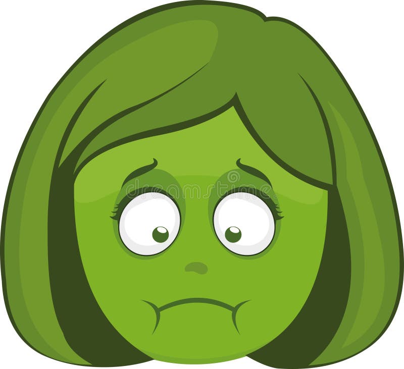Emoji Woman Head Green Nausea Stock Vector - Illustration of nauseating ...