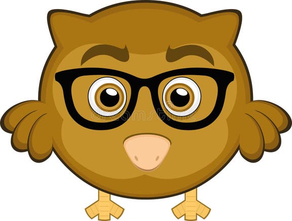 Owl cartoon nerd glasses stock vector. Illustration of eyeglasses ...