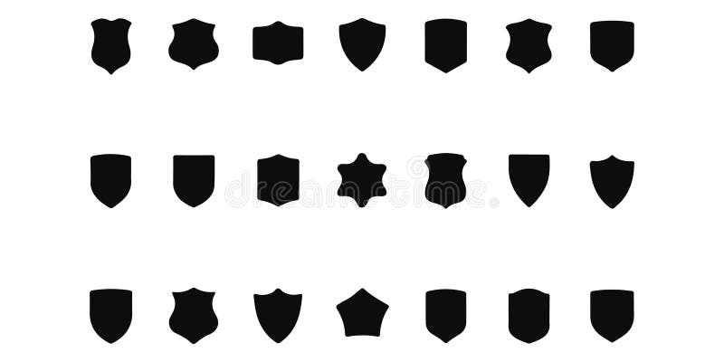 Lovely Collection of Shield Silhouettes. Labels for the Police ...