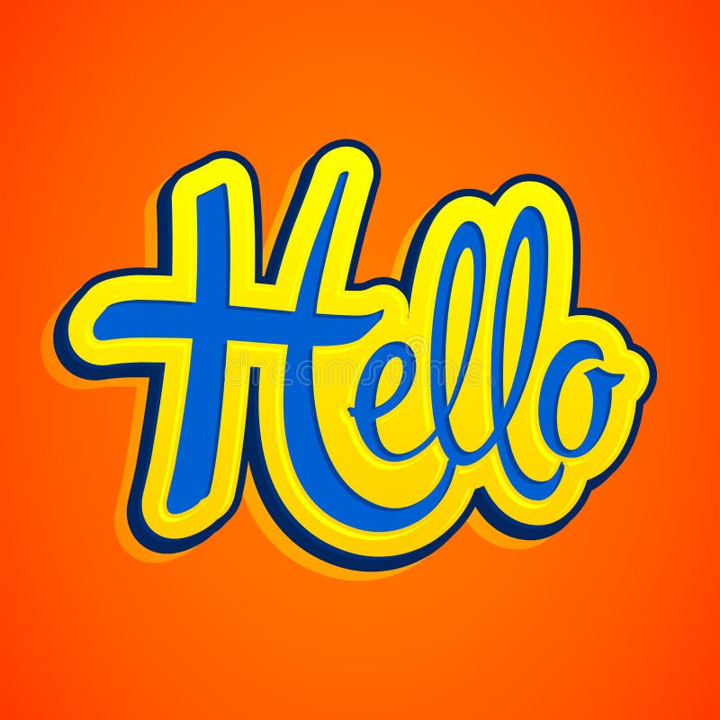Hello Emblem Vector Lettering Illustration Stock Vector - Illustration ...