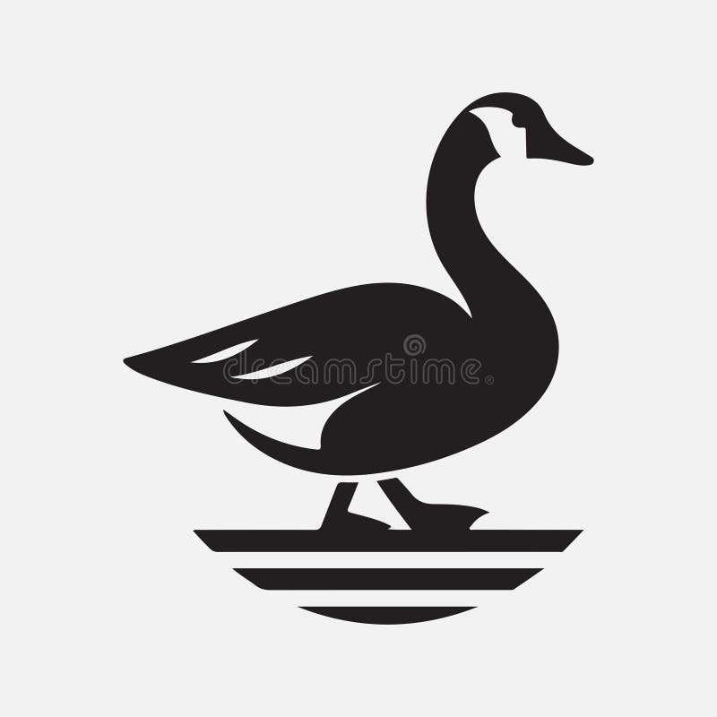Imprimir El Elegante Logo De Silueta De Oca Para Marca Atemporal ...
