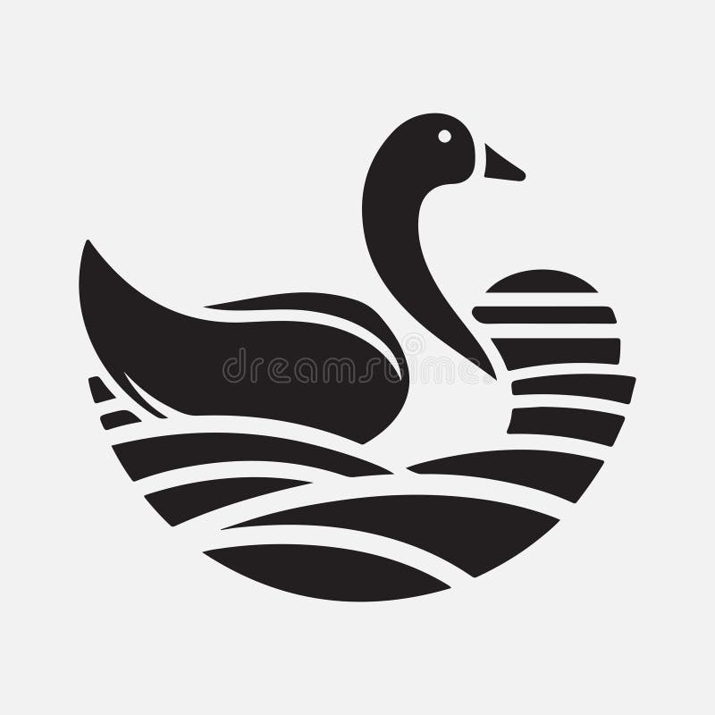 Imprimir El Elegante Logo De Silueta De Oca Para Marca Atemporal ...
