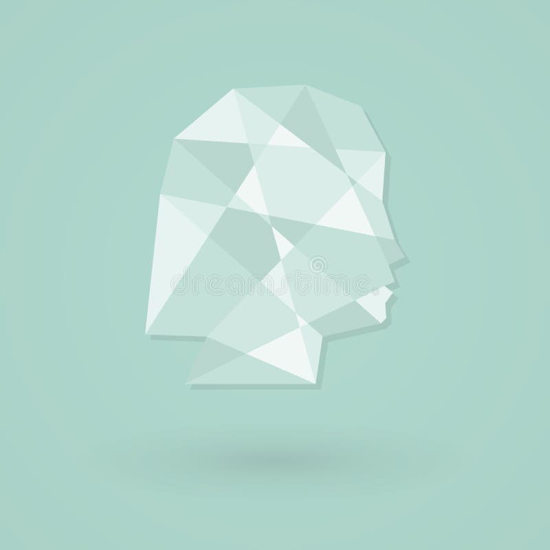 Woman Head Icon. Low Poly Style. Vector Illustration, Flat Design Stock ...