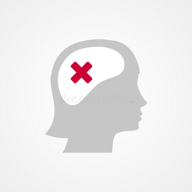 Female Head and Wrong Check Mark. Vector Illustration, Flat Design ...