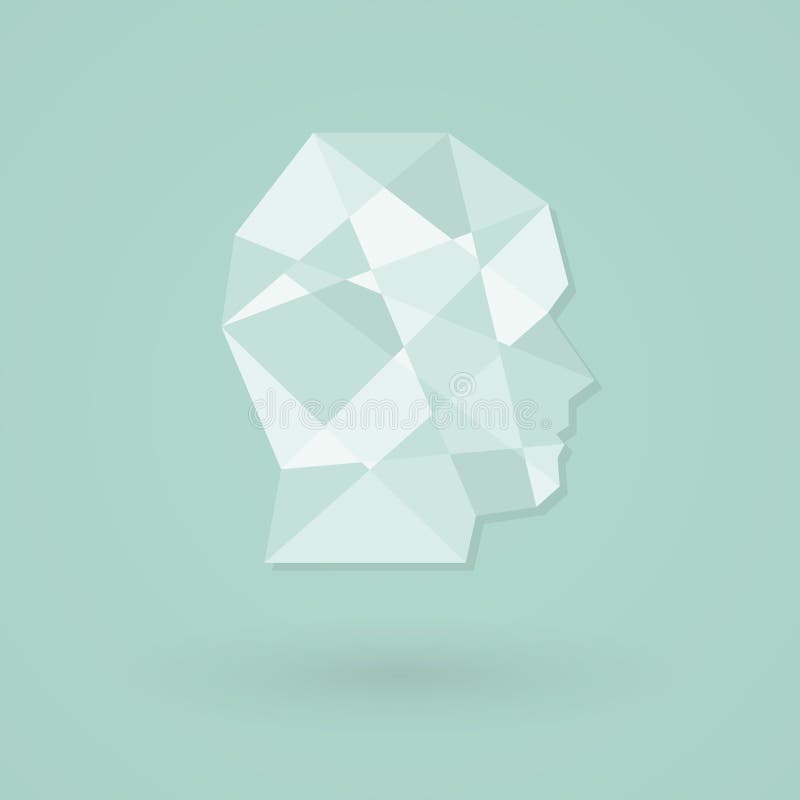Male Head Icon. Low Poly Style. Vector Illustration, Flat Design Stock ...