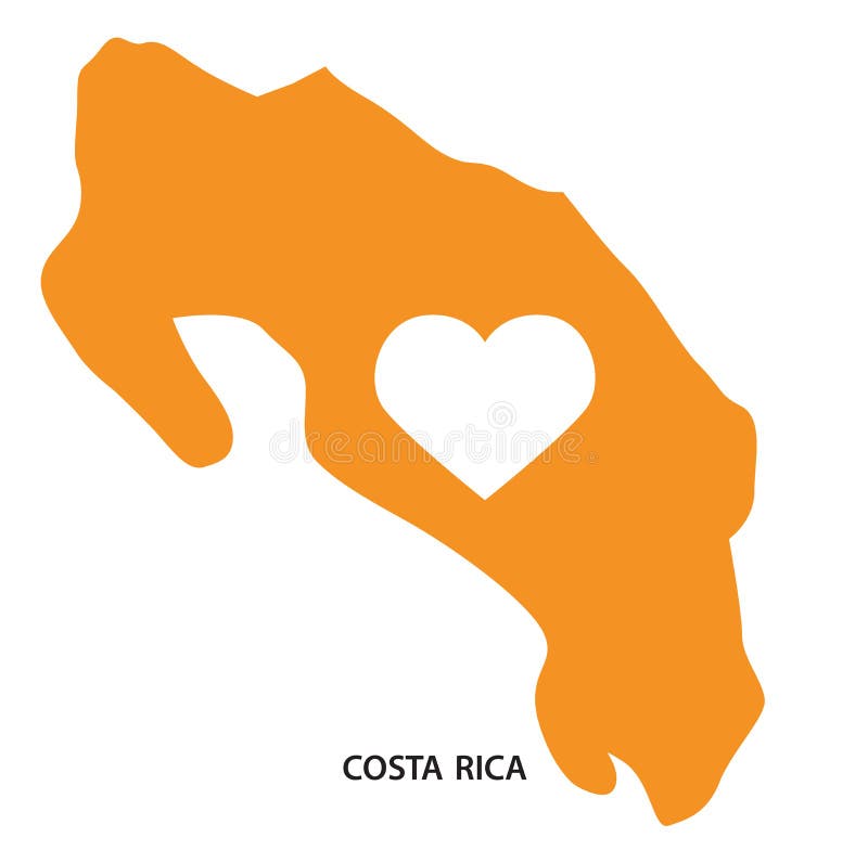 Imprimir. Mapa Vectorial De Costa Rica. Silueta. Costa De Amor ...