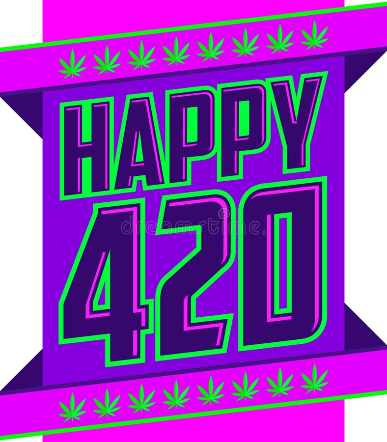 Happy 420 Cannabis April 20 Celebration Vector Design. Stock Vector ...