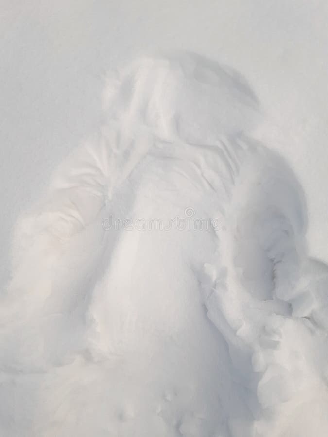 Imprint of a Female Figure in the Snow. Snow Angel Stock Photo - Image ...