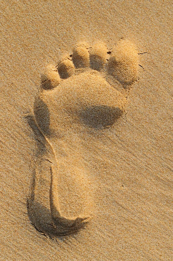 Feet imprint in sand stock image. Image of invert, track - 10112343