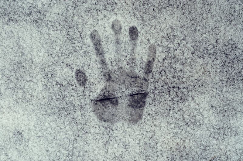 An Imprint Of Hands In The Sand With Rings. Stock Photo - Image of ...