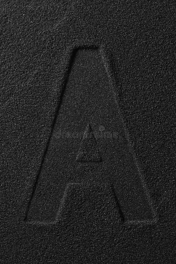 Imprint of a Letter Squeezed Out on Black Sand. Stock Image - Image of ...