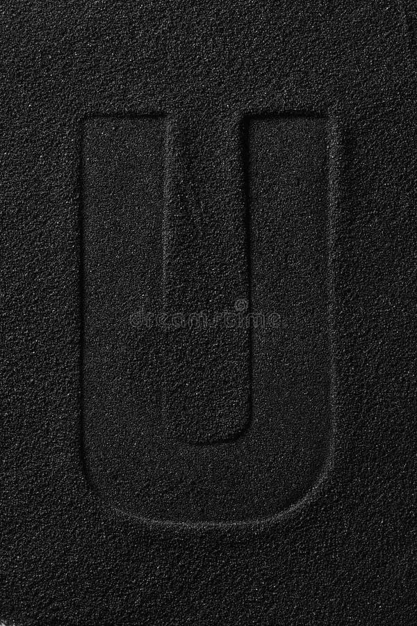 Imprint of a Letter Squeezed Out on Black Sand. Stock Image - Image of ...