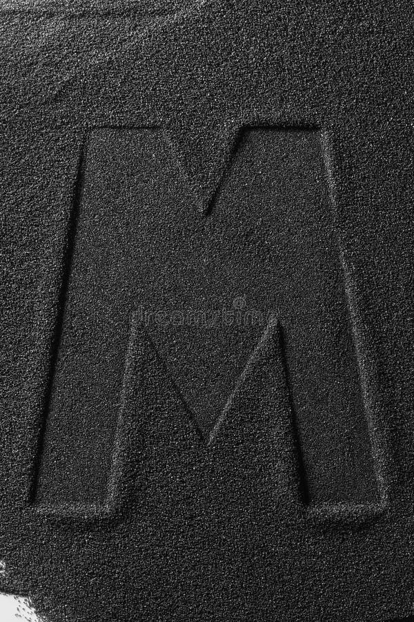 Imprint of a Letter Squeezed Out on Black Sand. Stock Image - Image of ...