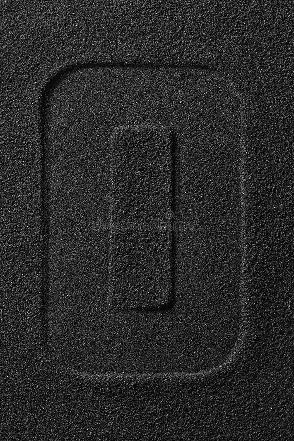 Imprint of a Letter Squeezed Out on Black Sand. Stock Image - Image of ...