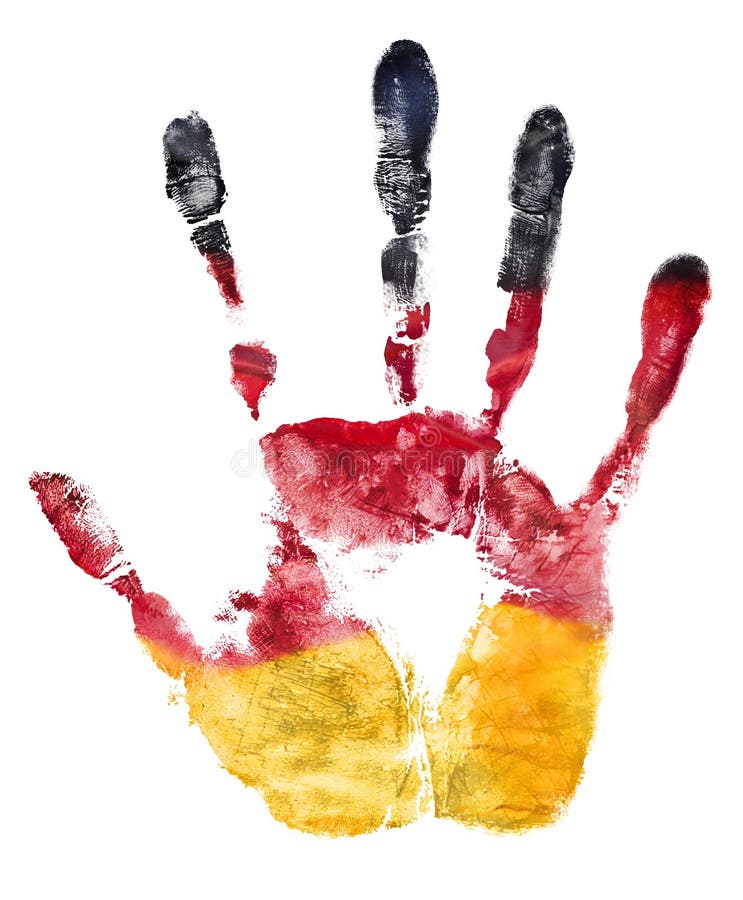 Imprint Right Arm in Color of National Flag of Indonesia. Handprint ...