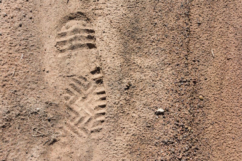 Imprint of the Shoes on Soil. Stock Image - Image of soil, background ...