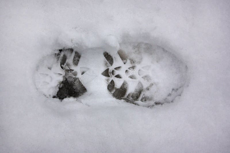 Imprint in the snow stock photo. Image of shape, texture - 138490474