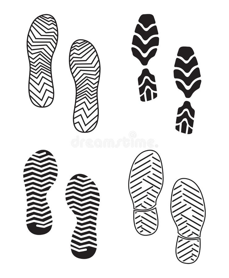 The Collection of a Imprint Soles Shoes Stock Vector - Illustration of ...