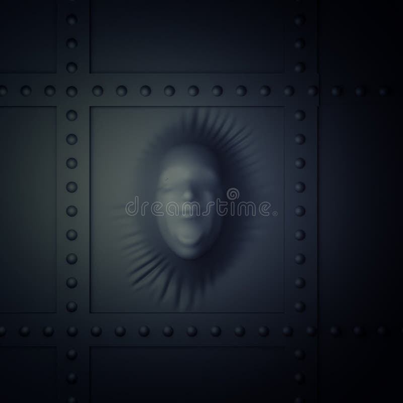 Screaming Metal Skull on Fire Stock Illustration - Illustration of face ...