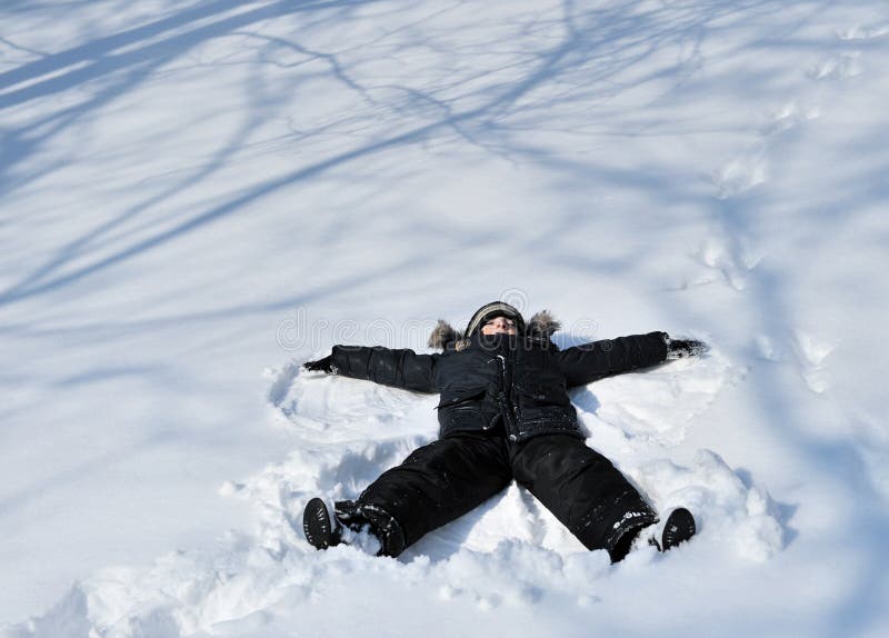 Snow Angel stock photo. Image of frost, girl, clothing - 22988272
